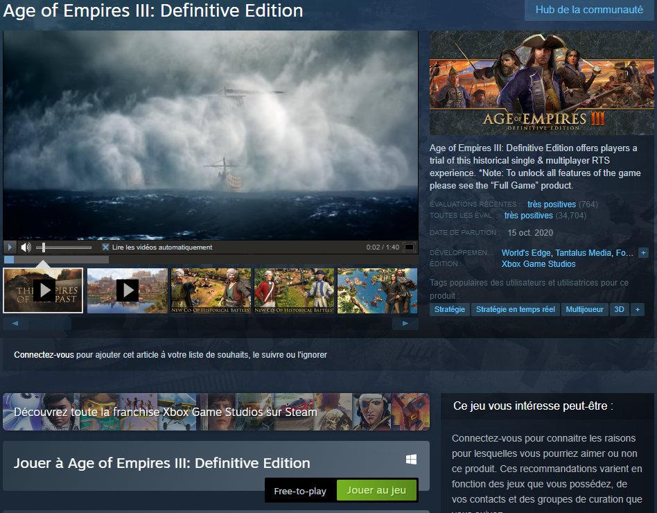 Age of Empires III devient gratuit - GAMEWAVE
