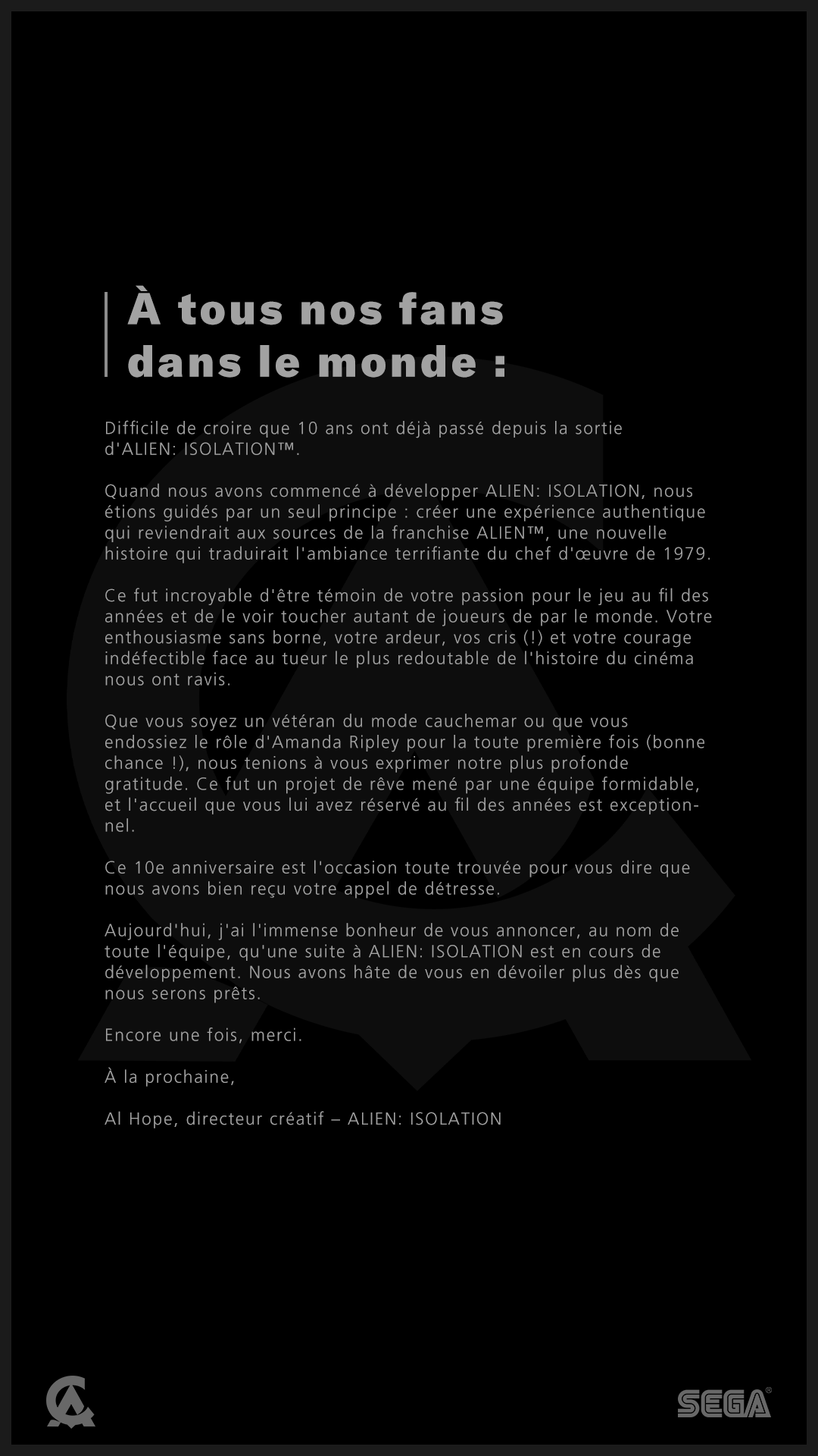 Alien: Isolation aura une suite, c'est officiel - GAMEWAVE