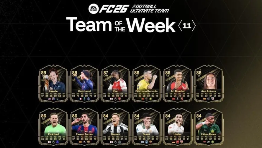 FC 26 : TOTW 11 : Cristiano Ronaldo, Ferran Torres et Karchaoui ...